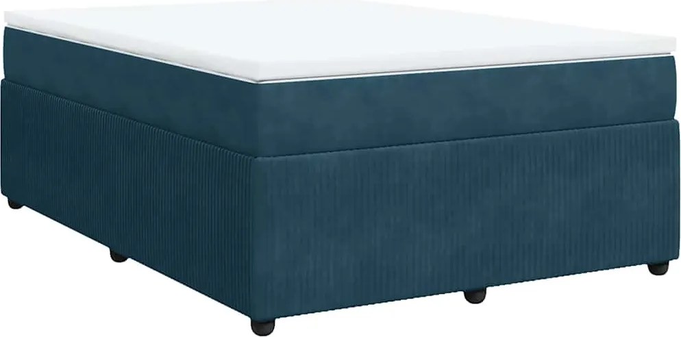 Box spring postel s matrací tmavě modrá 140x200 cm samet 3285648
