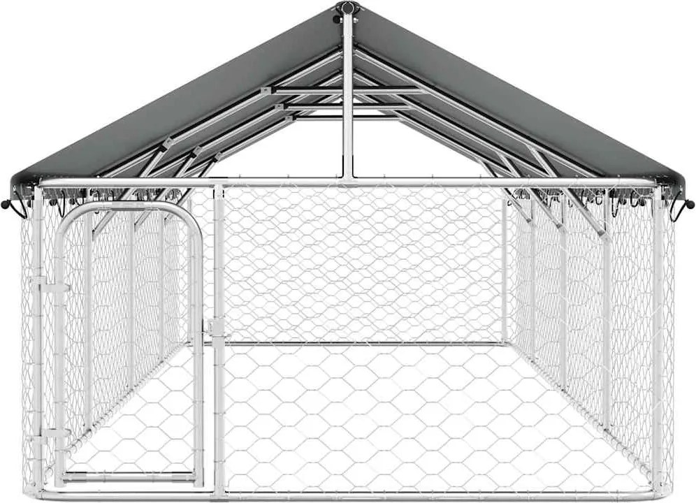 Venkovní psí kotec se střechou 400 x 200 x 150 cm 171499