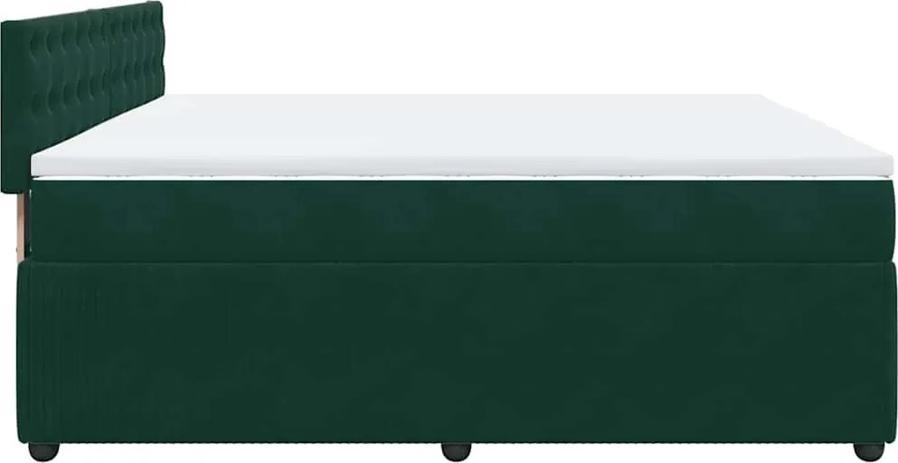 Box spring postel s matrací tmavě zelená 180x200 cm samet 3290121