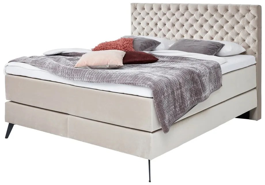 Béžová boxspring postel 200x200 cm La Maison – Meise Möbel