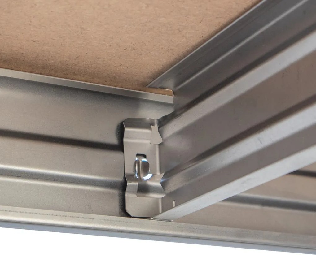Kovový regál BULLRACK RIVET PRO 200x120x60 DTD dřevotříska 4 úrovně pozinkovaná