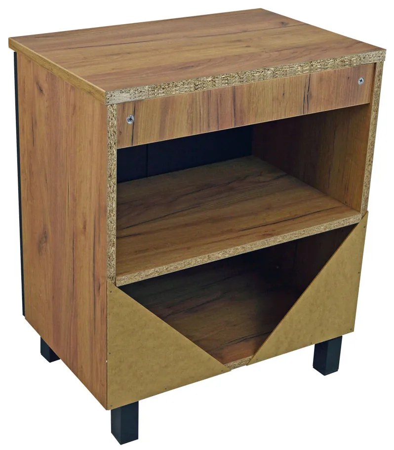 Comodo Koupelnová skříňka pod deskové umyvadlo ROSO GOB 60-HD - zlatý dub/černá