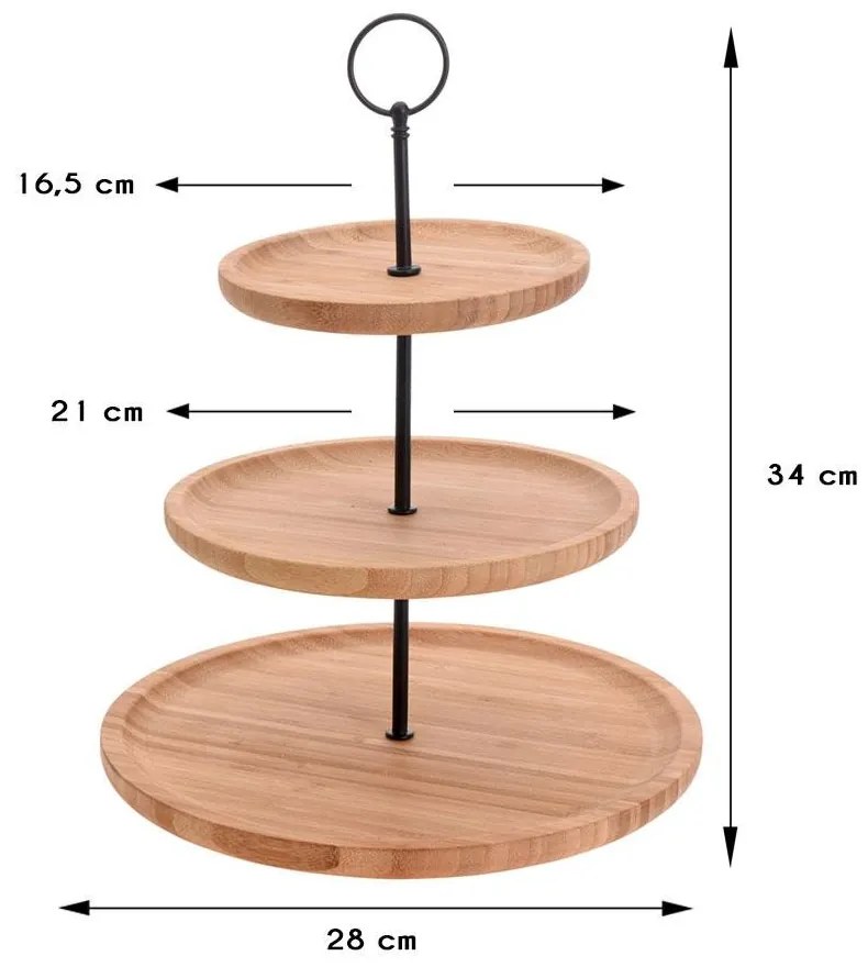 Dřevěný servírovací tác Eta, 28x34 cm