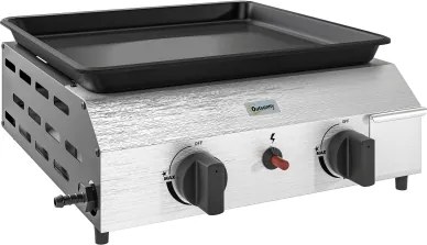 Plynový gril Outsunny 8000BTU/2,4 kW, grilovací vozík včetně 2 nerezových hořáků, regulátor tlaku, 44 x 44,5 x 19 cm, stříbrná + černá