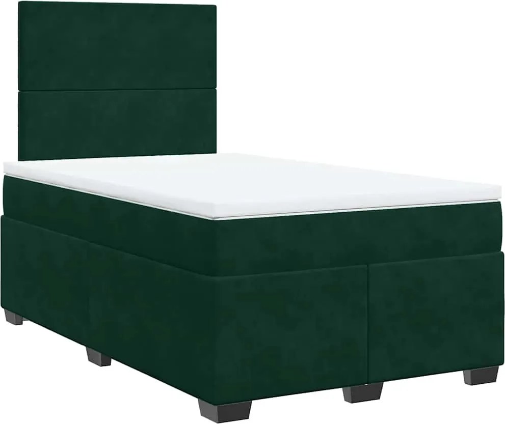 Box spring postel s matrací tmavě zelená 120 x 200 cm samet 3290879