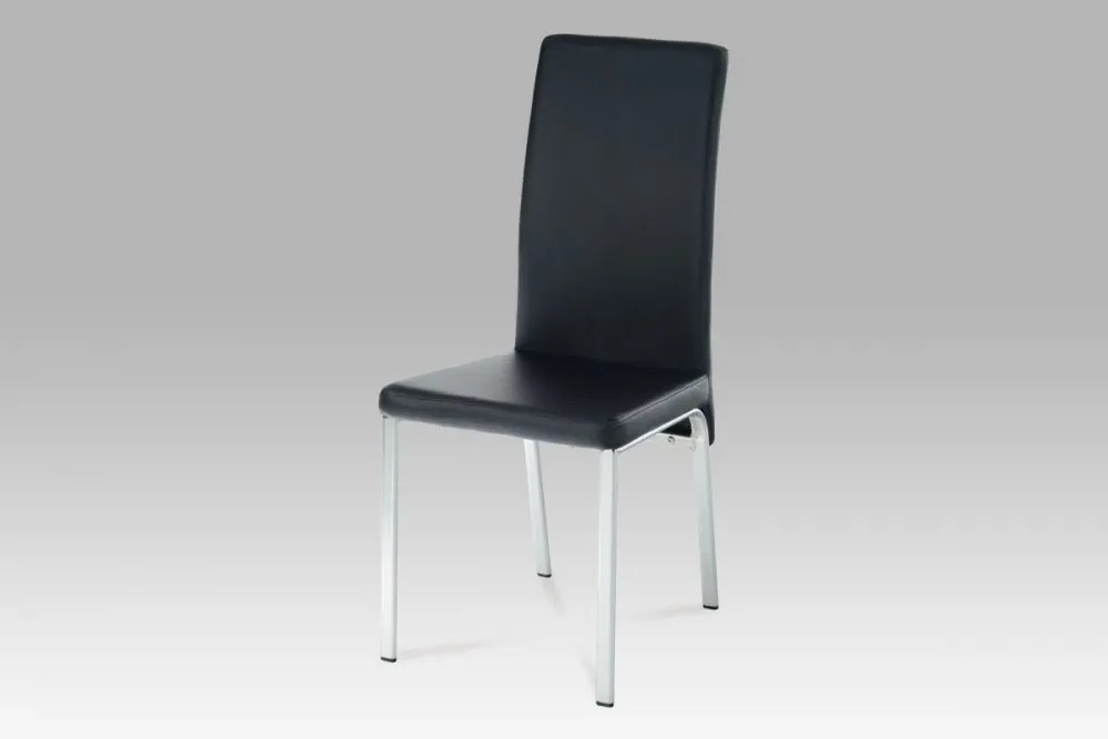 Jídelní židle chrom / koženka černá DCL-840 BK Autronic