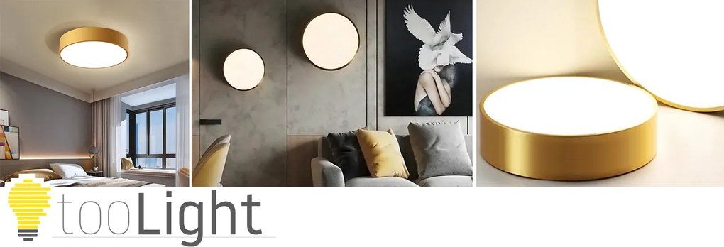 Toolight - Stropní svítidlo Classic 30cm E27 60W APP872-C, zlatá, OSW-08970