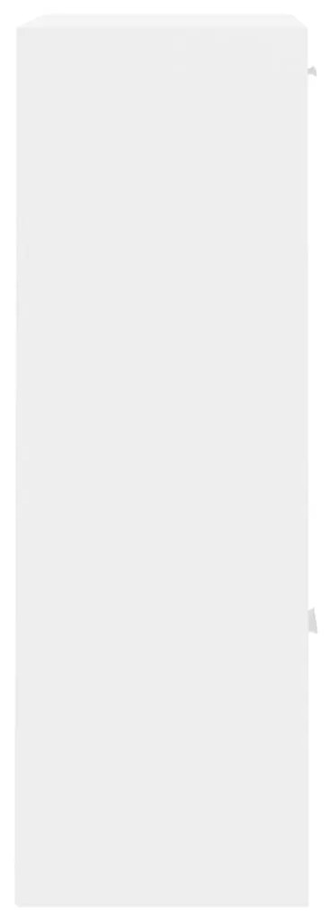 Úložná skříňka Shelby - dřevotříska - bílá vysoký lesk | 60x29,5x90 cm