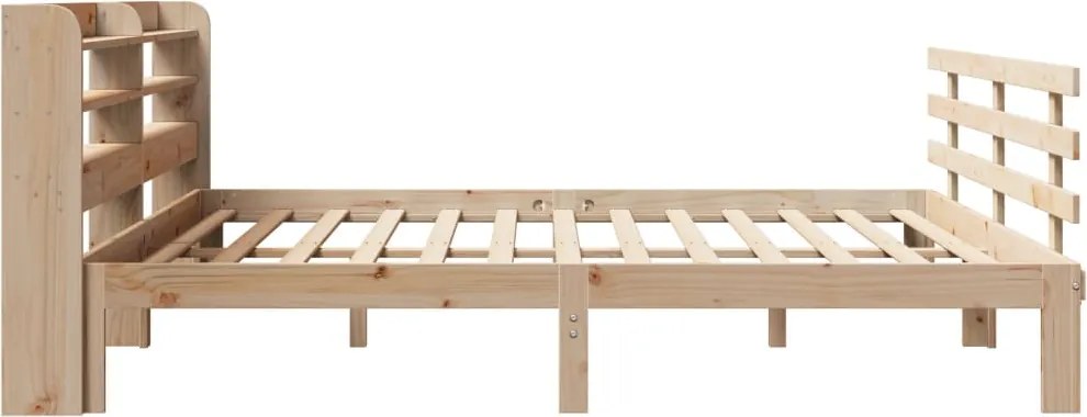 Rám postele s čelem 200 x 200 cm masivní borové dřevo 3306861