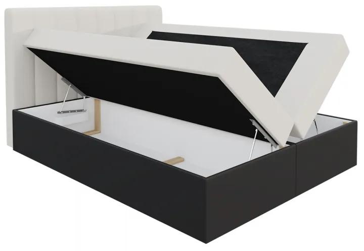 Kontinentální postel Figo, Rozměr postele: 140x200, Barva:: ekokůže Soft 011 (černá) + Ikar 1