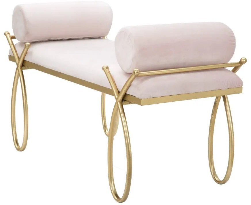Designová lavice Nancilea 112,5 cm růžová