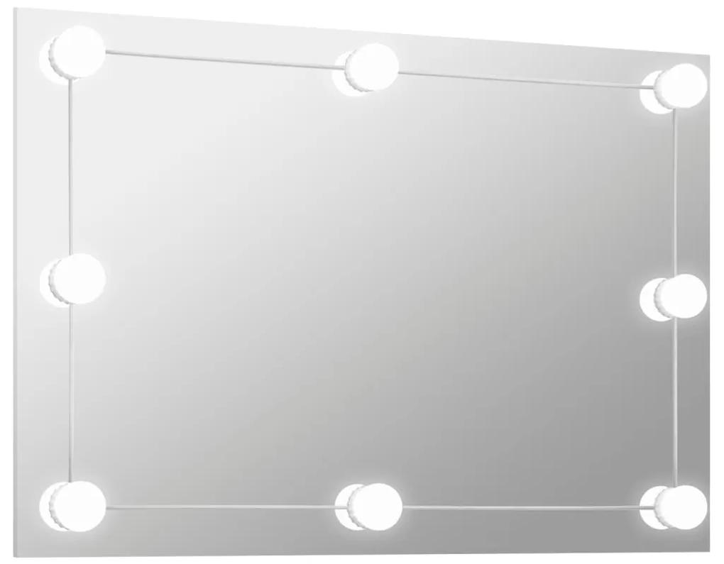vidaXL Nástěnné zrcadlo bez rámu s LED osvětlením obdélníkové sklo