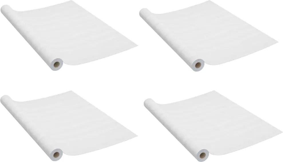 Samolepící tapety na dveře 4 ks bílé dřevo 210 x 90 cm PVC 3059642