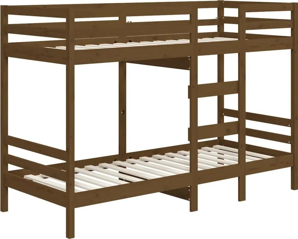 vidaXL Patrová postel 90 x 200 cm masivní borové dřevo [3139832] Barva: Bílá
