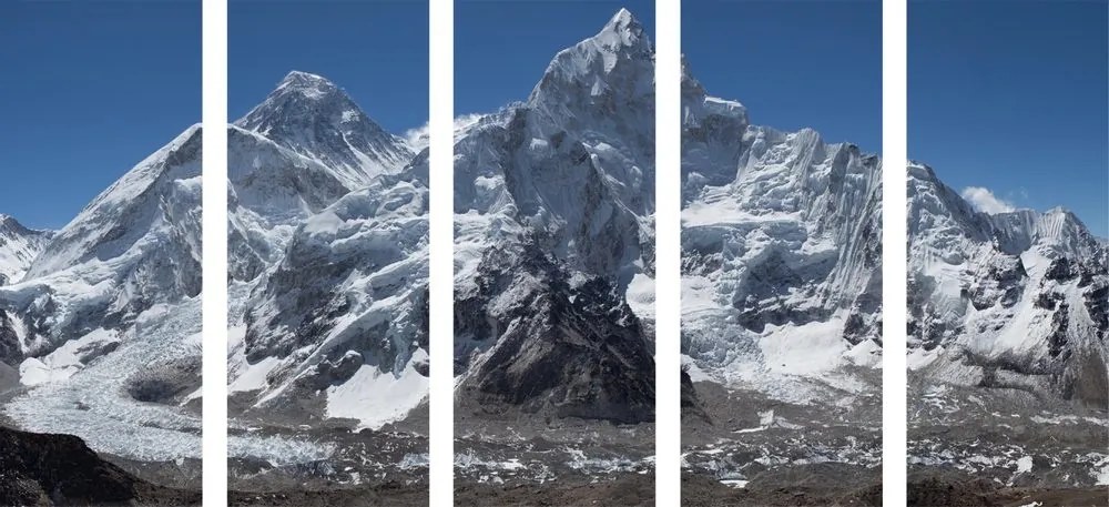 5-dílný obraz nádherný vrchol hory - 200x100 cm