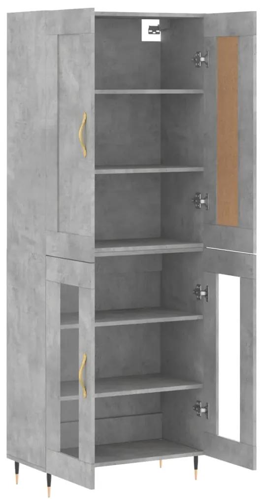 Skříň highboard betonově šedá 69,5x34x180 cm kompozitní dřevo,  3199605