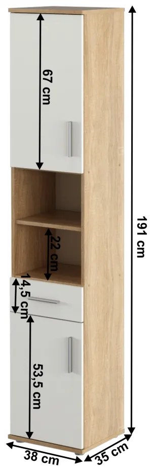 Vysoká skříňka LESSY NEW 05 2D1Z Tempo Kondela