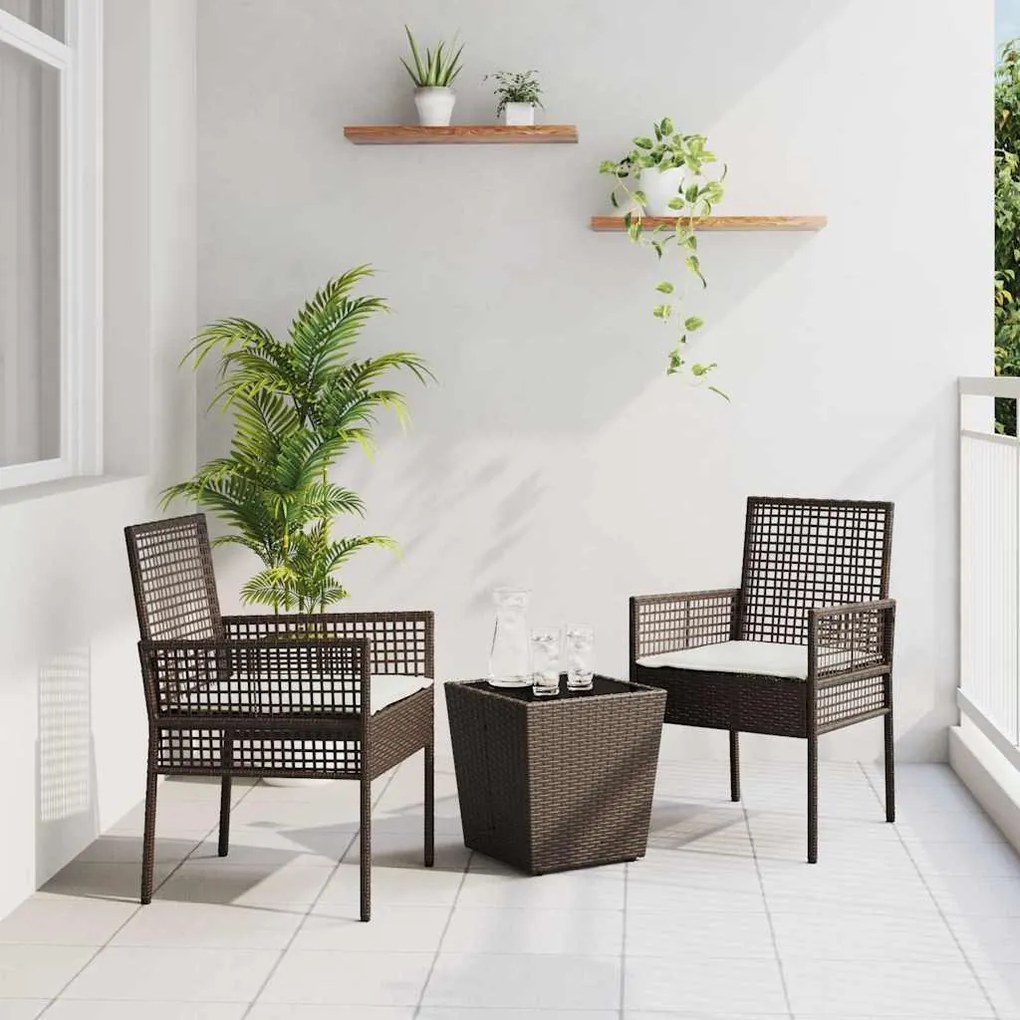 Zahradní bistro set 3 ks Hnědá polyratan 3334956
