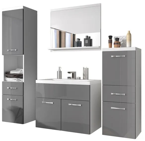 Koupelnový nábytek Lumia, Barva: šedé palladium, Sifon k umyvadlu: ne, Baterie: Maro Blo 020M
