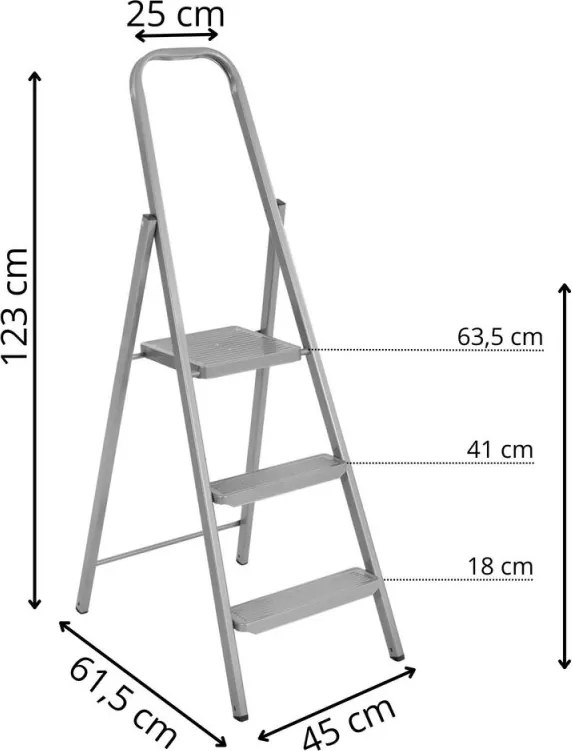 Ocelové schůdky 3 stupně SPRINGOS LD0098