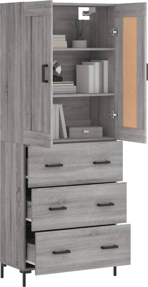 Skříň highboard šedá sonoma 69,5 x 34 x 180 cm kompozitní dřevo 3199751