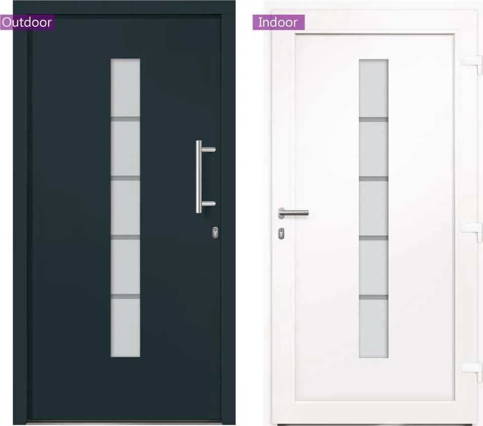 vidaXL Vchodové dveře hliník a PVC 100 x 210 cm [3056813] Barva: Bílá