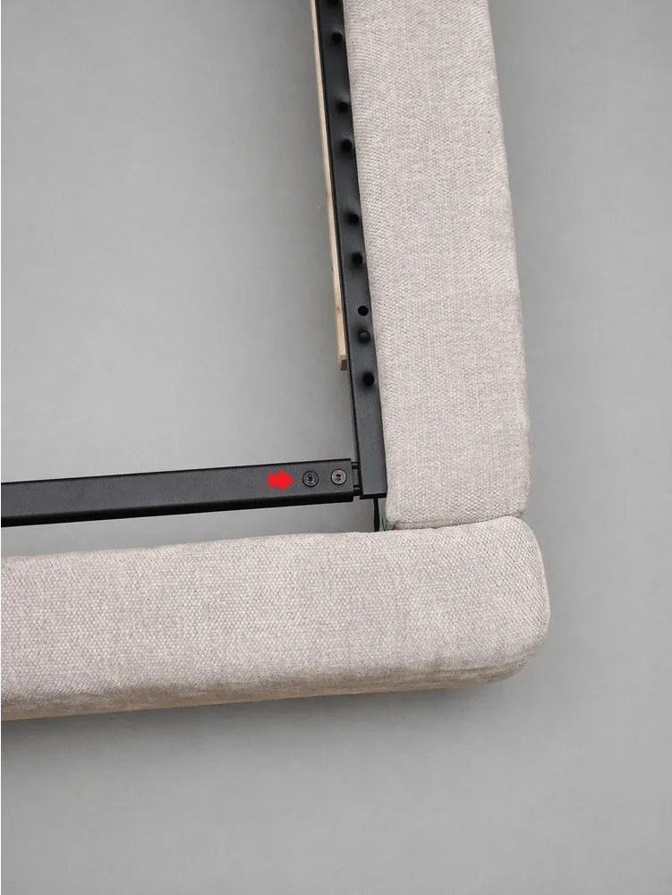 Béžová čalouněná dvoulůžková postel s úložným prostorem s roštem 180x200 cm Brody - II. jakost – Mazzini Beds