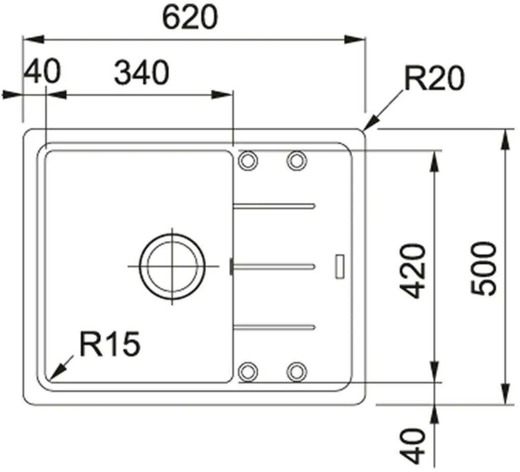 Granitový dřez Franke BFG 611-62 Bílá-led