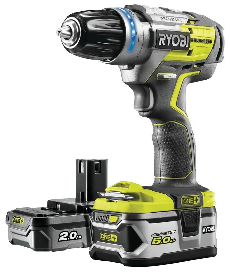 Ryobi R18PDBL-252S 18 V bezkomutátorová příklepová vrtačka + 1x 2Ah + 1x 5Ah baterie + nabíječka ONE+