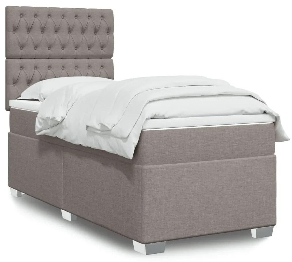 Box spring postel s matrací taupe 90x190 cm textil 3290354