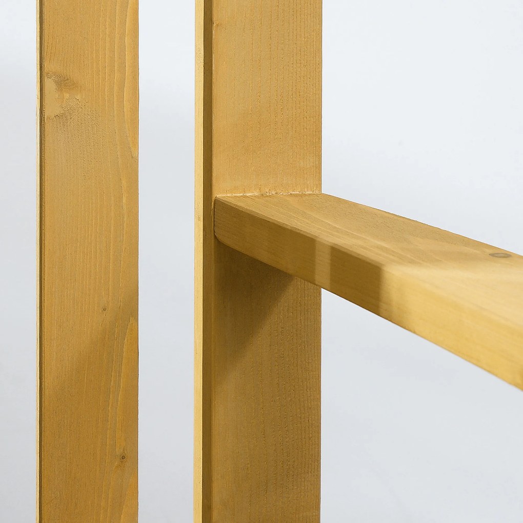 Zahradní lavice 2 osoby, dřevěná z borovice, odolná vůči počasí, s opěradlem, 140 cm, oranžová