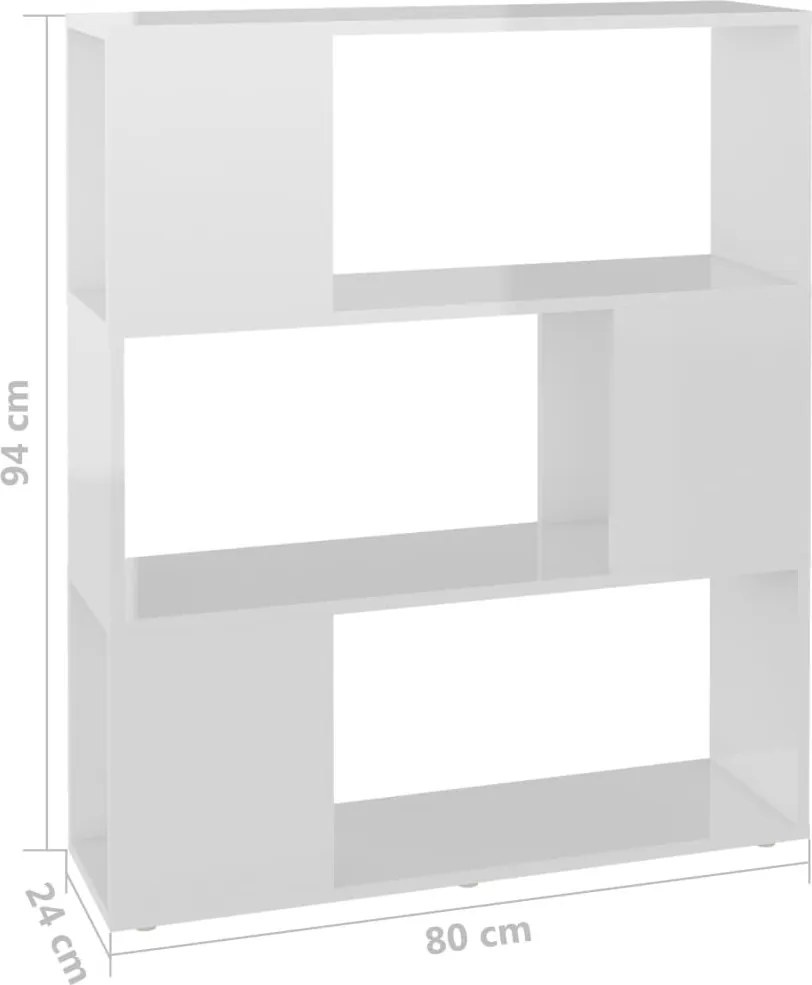vidaXL Knihovna / dělicí stěna 80 x 24 x 94 cm dřevotříska [809127] Barva: dub sonoma