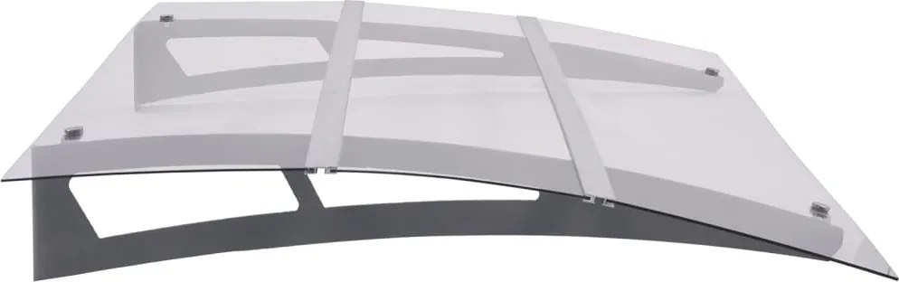 vidaXL Stříška na dveře stříbrná a průhledná 150x90 cm PET [144829]