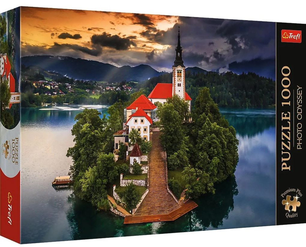 Trefl Puzzle Premium Plus - Photo Odyssey:Jezero Bled, Slovinsko 1000dílků 68,3x48cm v krabici 40x27cm