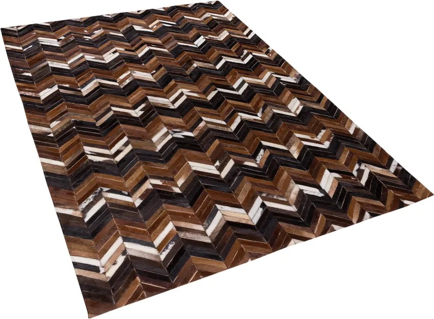 Hnědý kožený koberec 140x200 cm BALAT