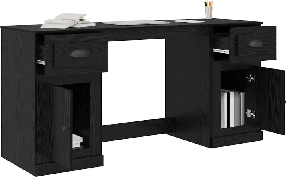 Stůl s kabinetem Černý dub Kompozitní dřevo 154,5 x 50 x 75 cm 3402679