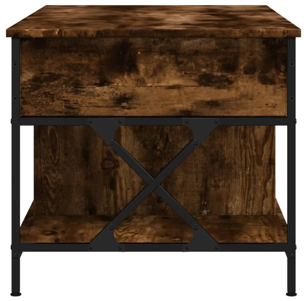 Konferenční stolek kouřový dub 100 x 55 x 50 cm kompozit a kov - Default Title