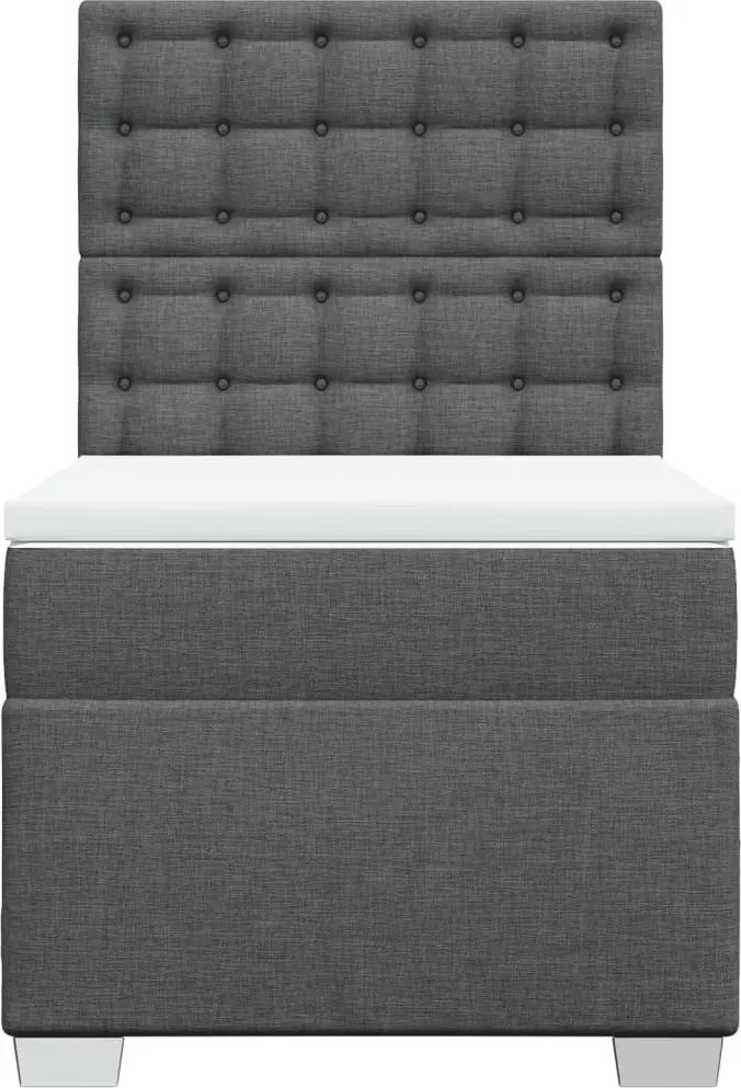 Box spring postel s matrací tmavě šedá 100 x 200 cm textil 3292714
