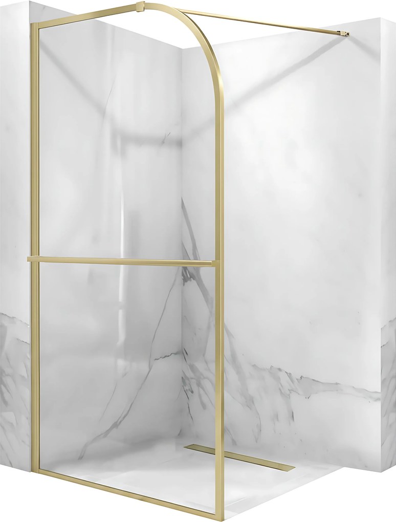 Rea Sky, sprchová zástěna Walk-In 120x200 cm, zlatá matná, REA-K4331