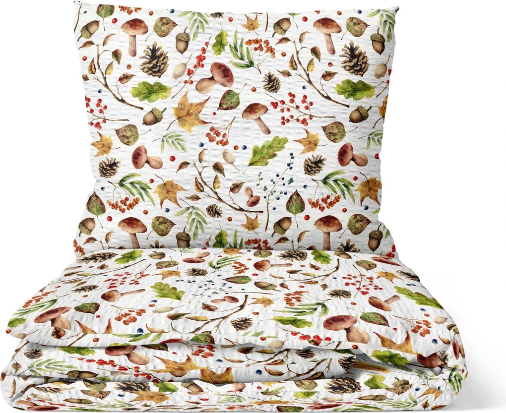 Krepové prodloužené povlečení Krásy lesa Velikost: 140 x 220 + 70 x 90