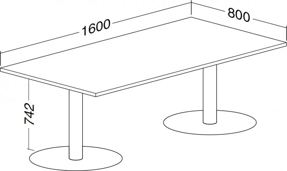 Jednací stůl ProOffice 160 x 80 cm, divoká hruška