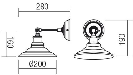 Redo 01-1289 - Nástěnné svítidlo SPINNER 1xE27/42W/230V