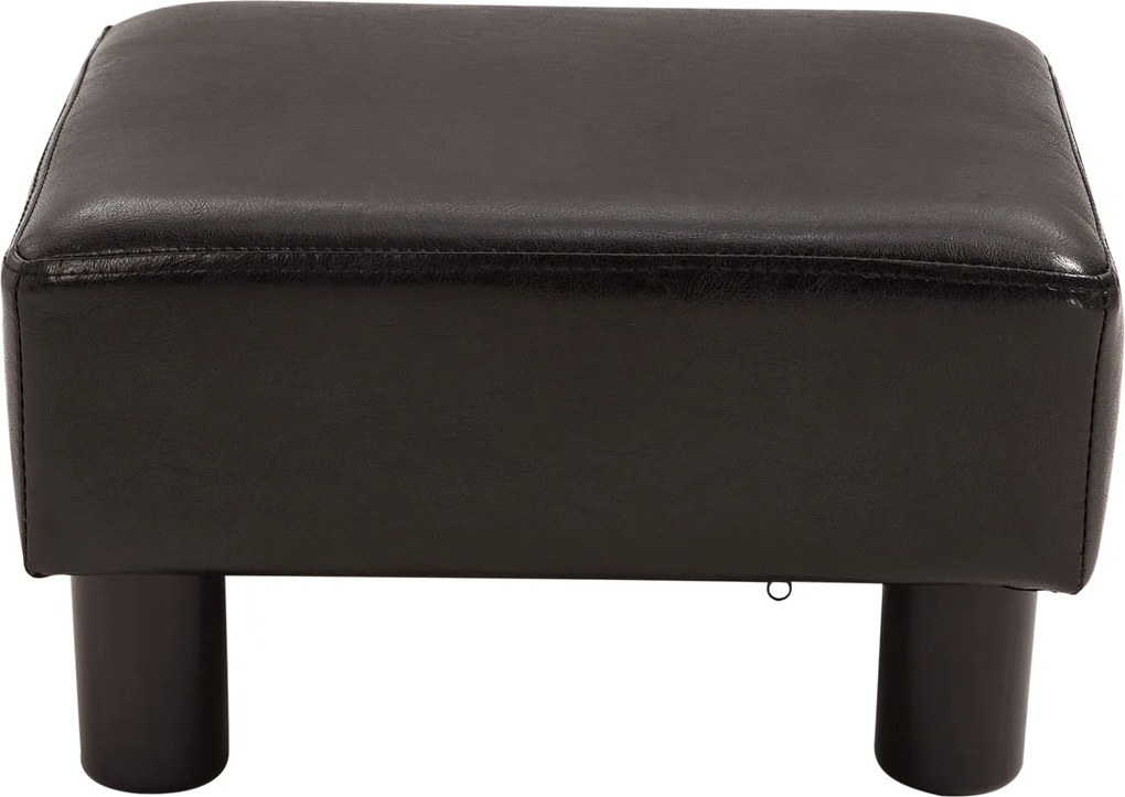 HOMCOM Taburet na nohy, obdélníkový otoman, podnožka, imitace kůže, do 100 kg, do obývacího pokoje, káva