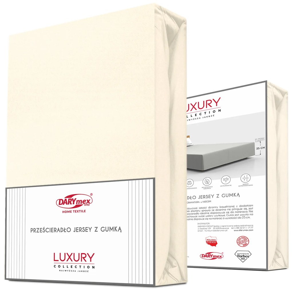 ELASTICKÉ JERSEY PROSTĚRADLO 200X220 CM, VÝŠKA 30 CM KRÉMOVÁ