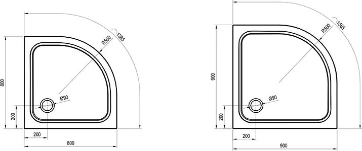 Ravak Elipso Pro Chrome 80 x 80 cm XA244401010 sprchová vanička