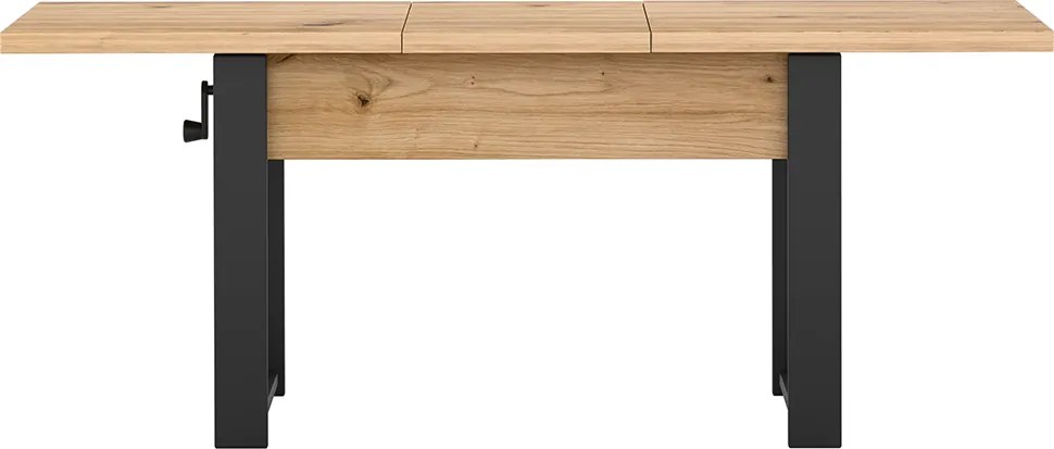 Rozkládací polohovací konferenční stolek HOGO 3v1 | 120-157x62,5-74,5x67 cm | síla horní desky 32 mm | dub artisan/černé nohy