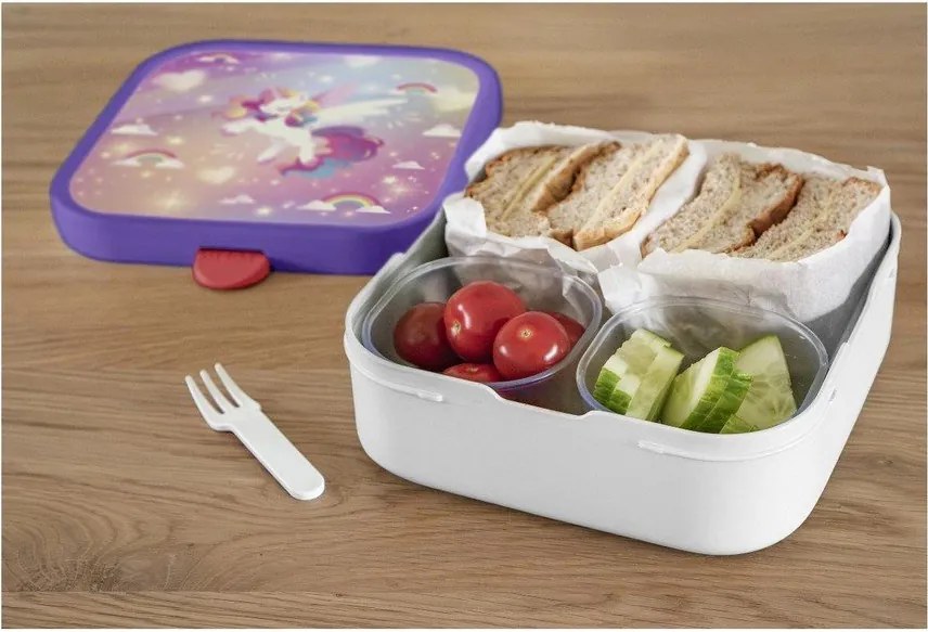 Bílý/růžový plastový dětský svačinový box Fairy Wonders – Mepal