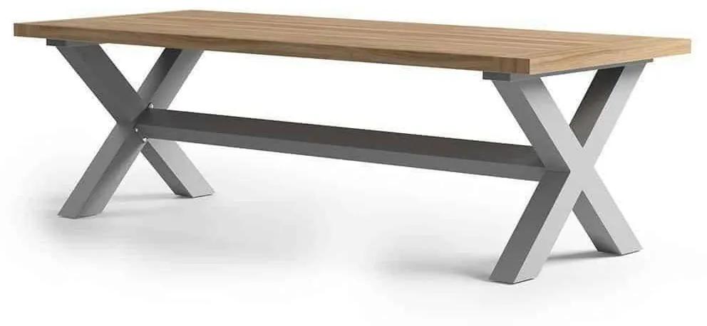 Zumm Garden Furniture® Zahradní stůl BILBAO teak/hliník šedý