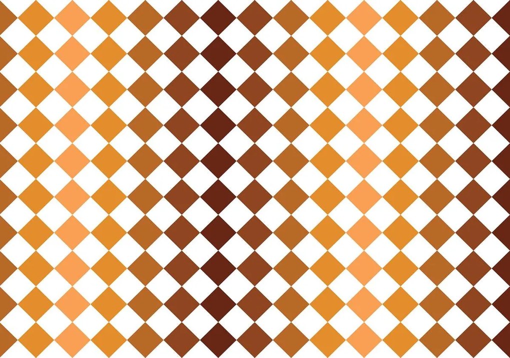 Fototapeta - Mozaika - hnědé dlaždice (254x184 cm)