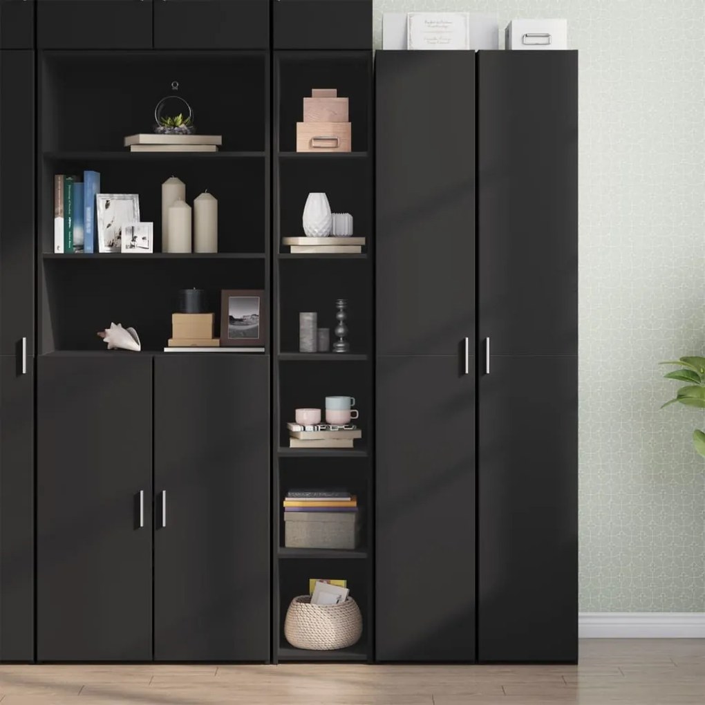 Skříň highboard černá 30 x 41 x 185 cm kompozitní dřevo